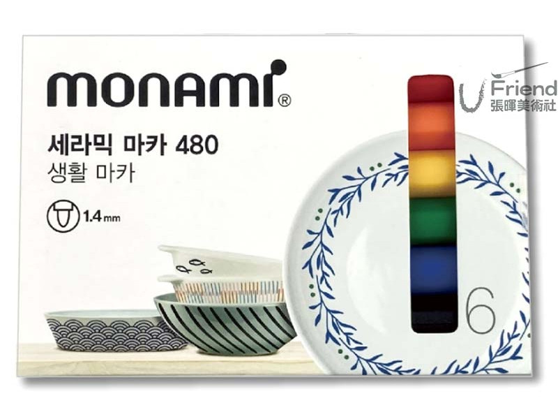 韓國Monami Ceramic Marker 480陶瓷彩繪筆6色組